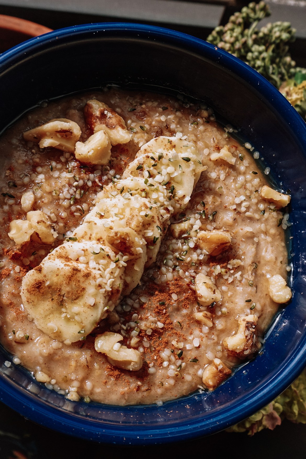 WFPB Banana Walnut Oatmeal Recipe - Enlightened by Bravery